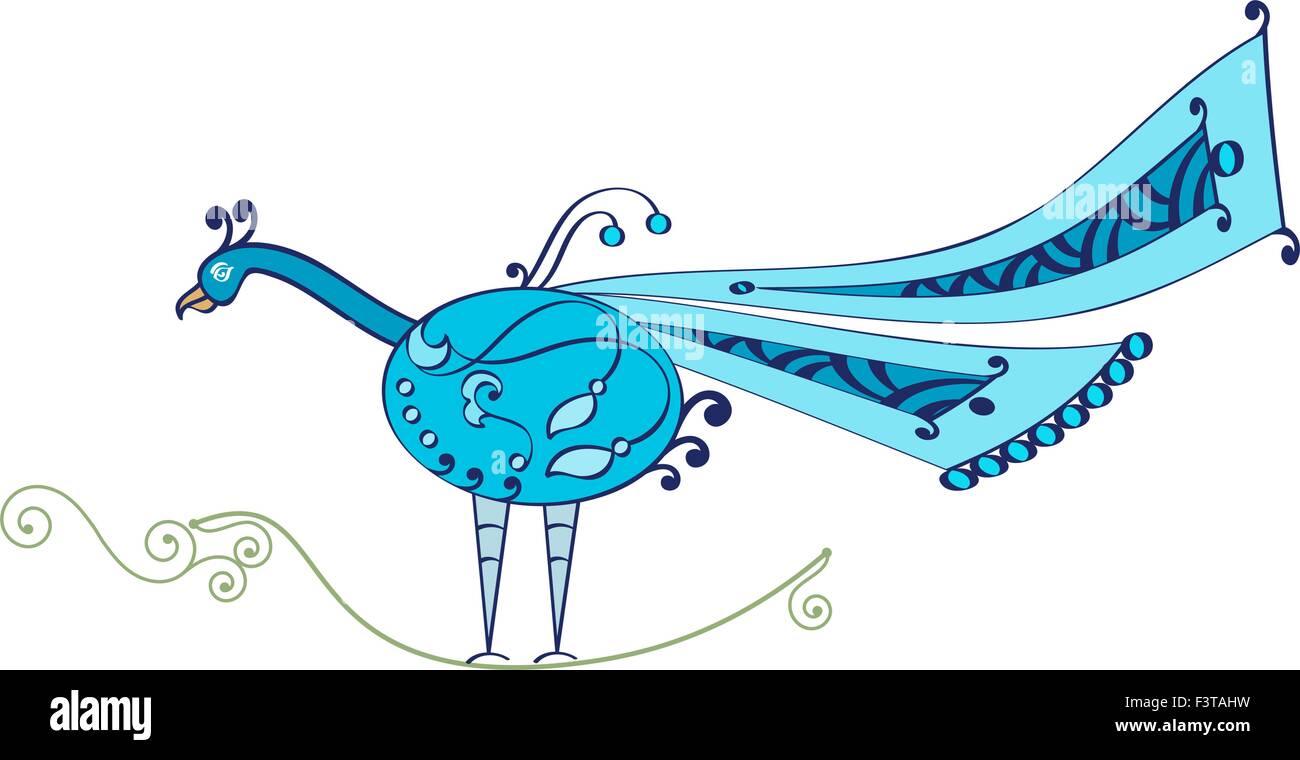 Peacock Artistic Hand Drawn Vector Art Stock Vector Image & Art - Alamy