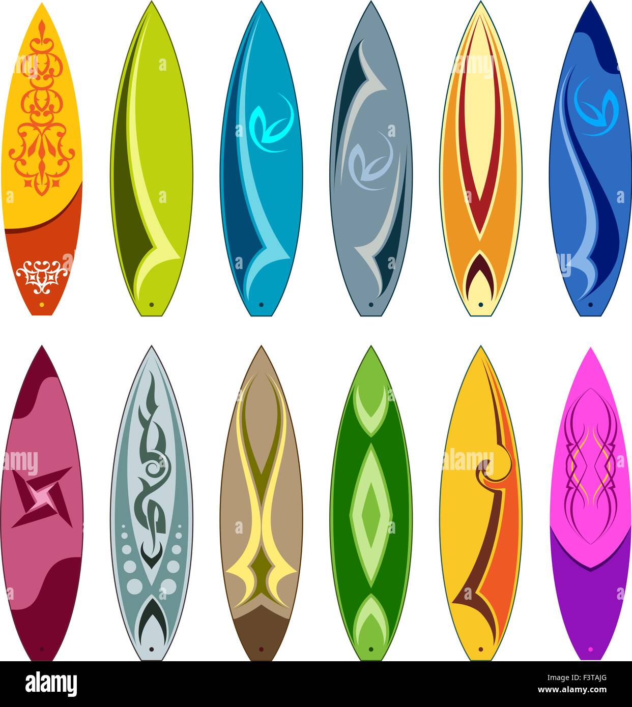 Surf Board Graphics, Stripe : Vinyl Ready Vector Art Stock Vector Image ...