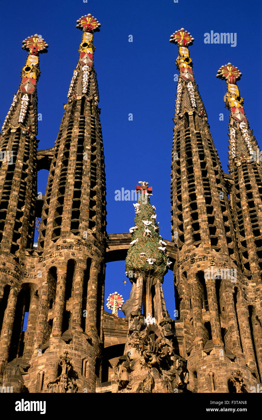 Spain, Barcelona, Sagrada Familia, architect Antoni Gaudì Stock Photo ...