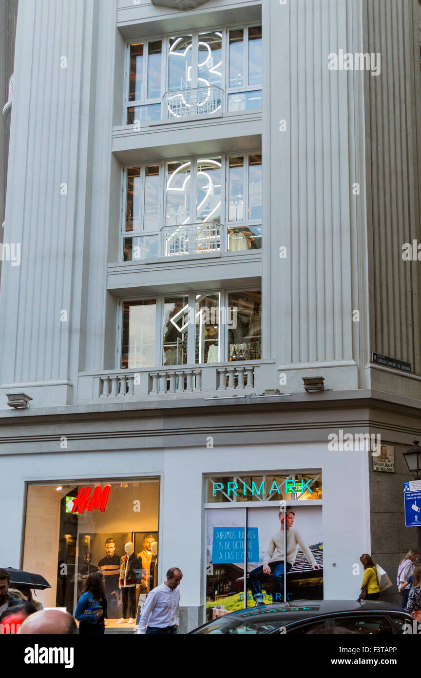 Madrid, Spain - October 10, 2015: Facade of Primark's new shop in the ...