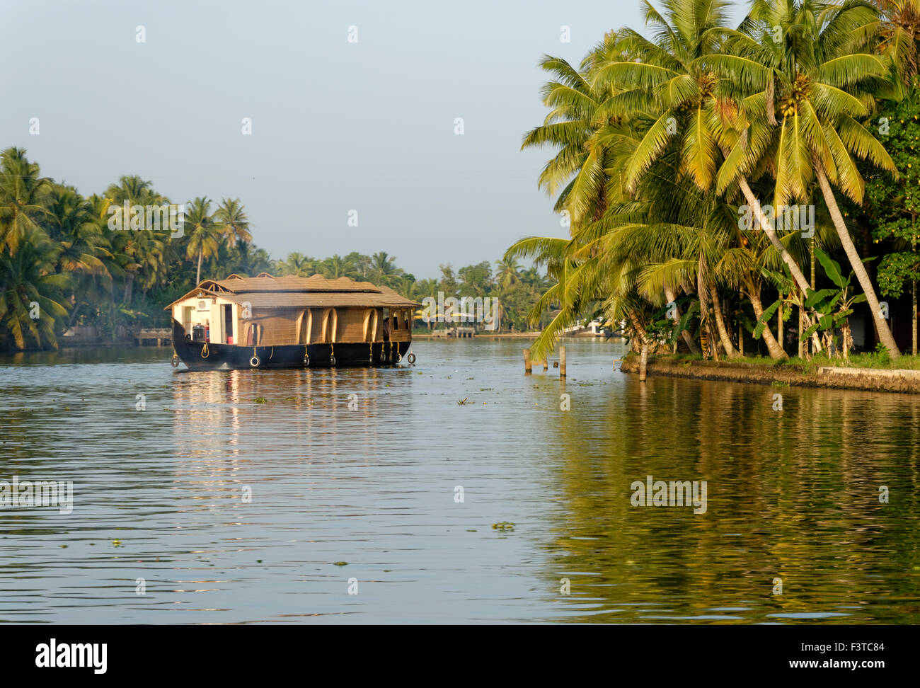 Houseboat on a lake, Kerala, India Stock Photo - Alamy
