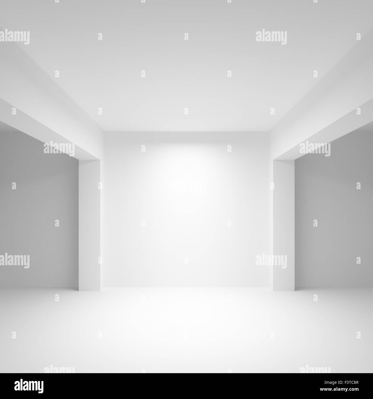 Abstract white empty interior background with soft illumination, 3d ...