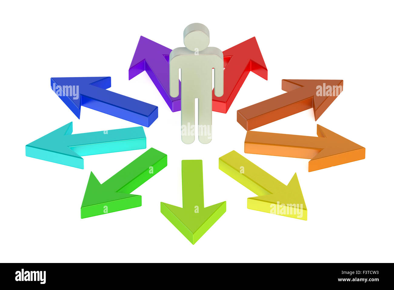 Choice concept with arrows isolated on white background Stock Photo - Alamy