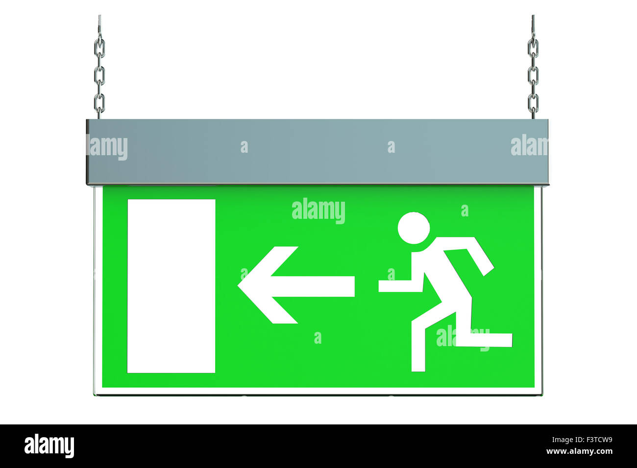 Exit sign isolated on white background Stock Photo - Alamy