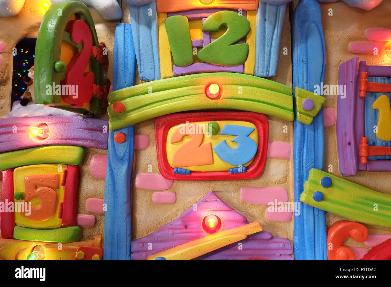 Cartoon number on play centre, Preston, Lancashire, UK Stock Photo - Alamy