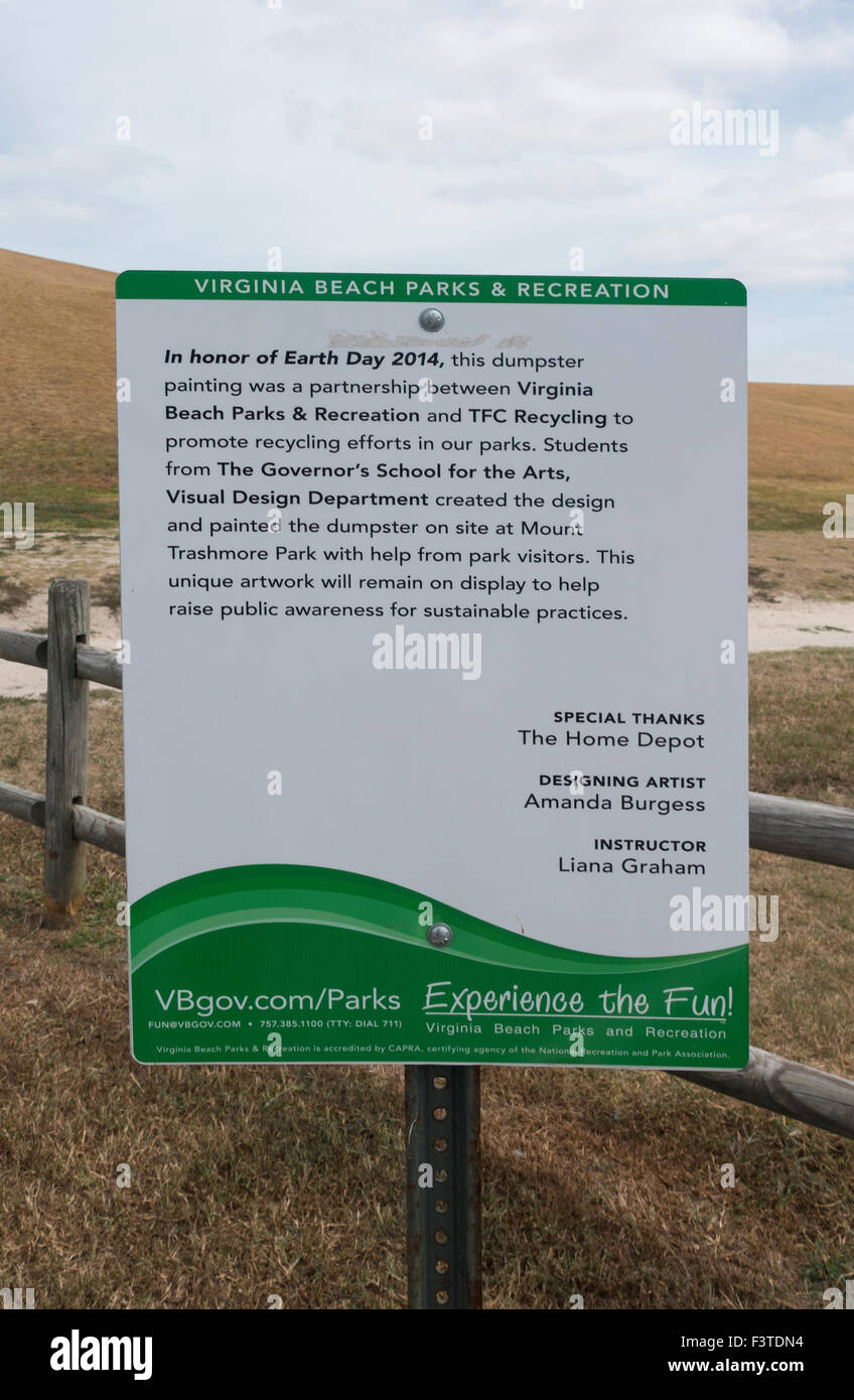 Mount Trashmore park in Virginia Beach Stock Photo - Alamy