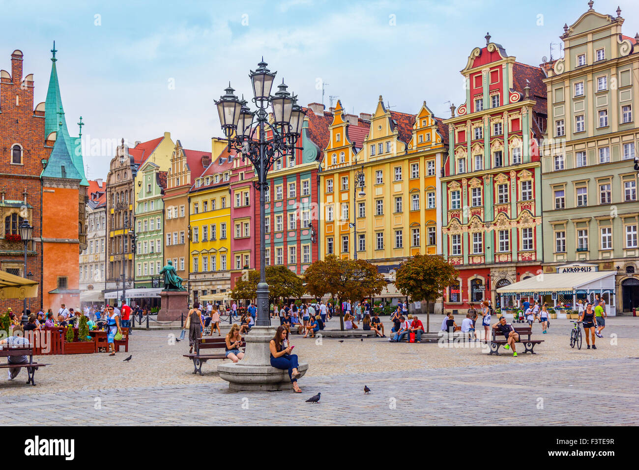 Beautiful historical tenement houses at Old Market Square in the Old ...