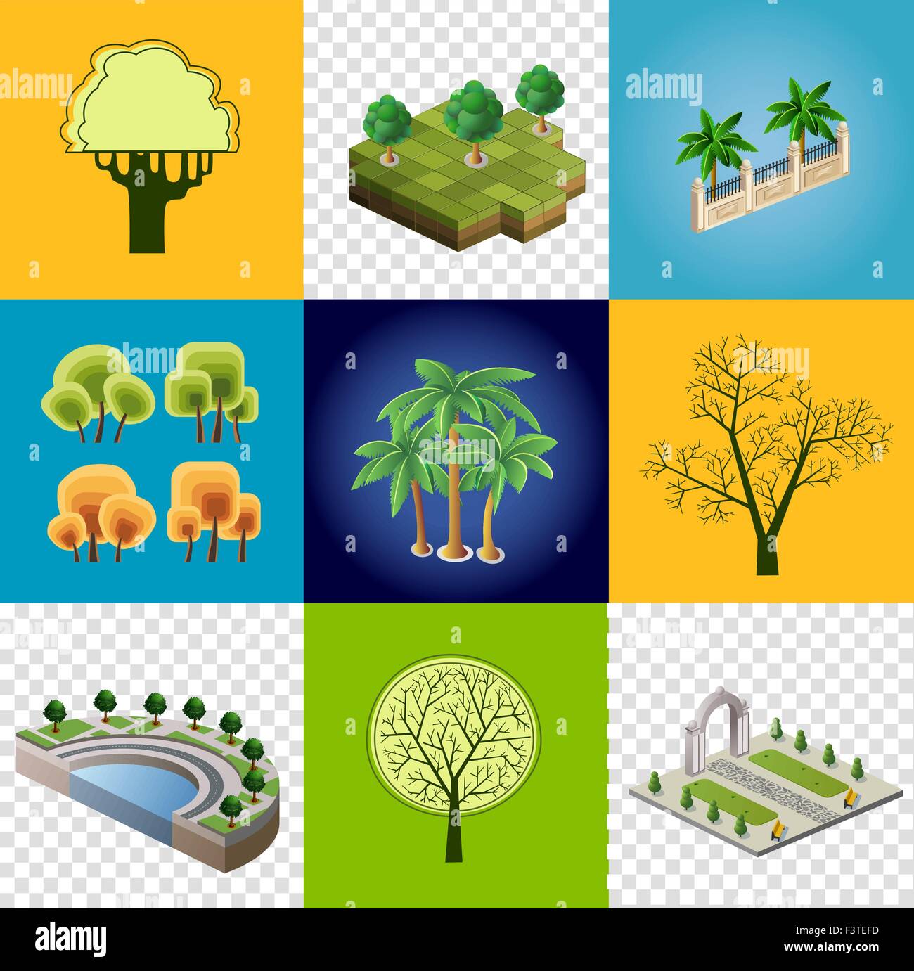Set of images of trees for design and inspiration Stock Vector Image ...