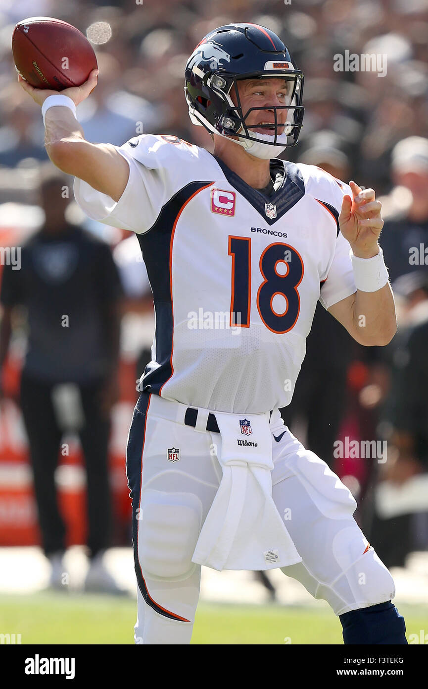 11 October 2015: Denver Broncos quarterback Peyton Manning during ...