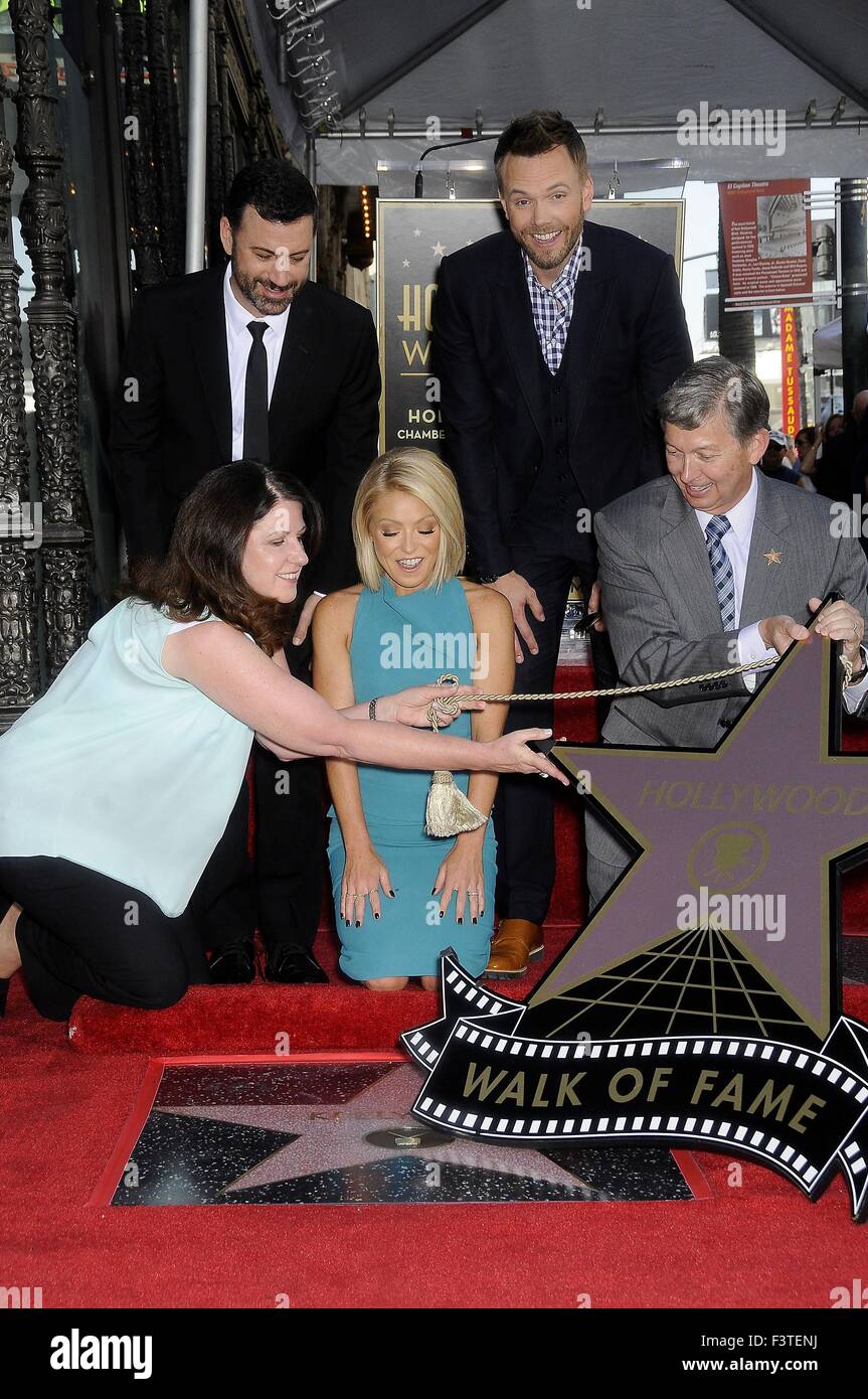 Hollywood, CA. 12th Oct, 2015. Maureen Schultz, Jimmy Kimmel, Kelly ...