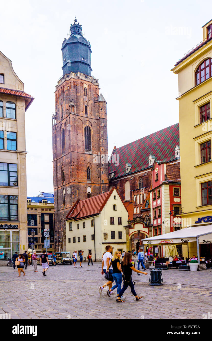 Church of St. Elizabeth, Old Market Square, Wroclaw, Poland Stock Photo ...