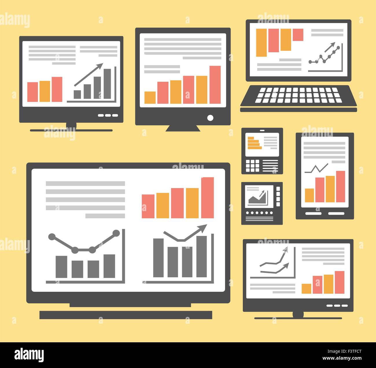 Set of images of different computers and monitors Stock Vector Image & Art - Alamy