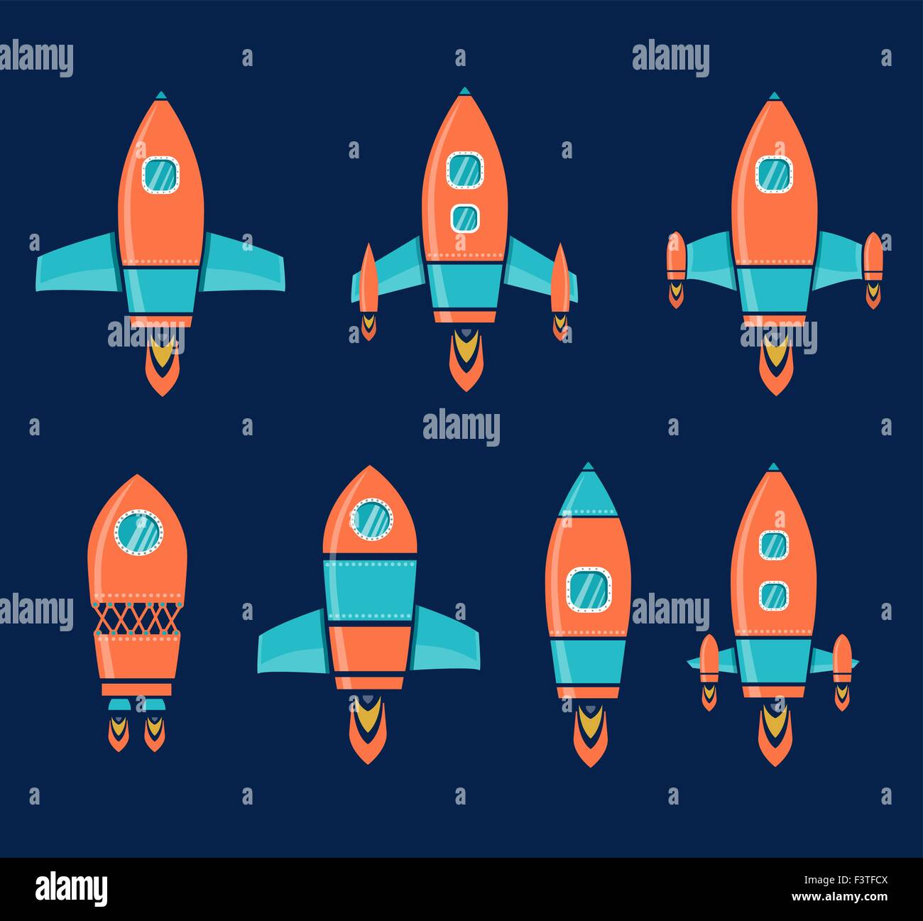 Rocket Space Ship, On Blue Background, Vector Illustration Stock Vector ...