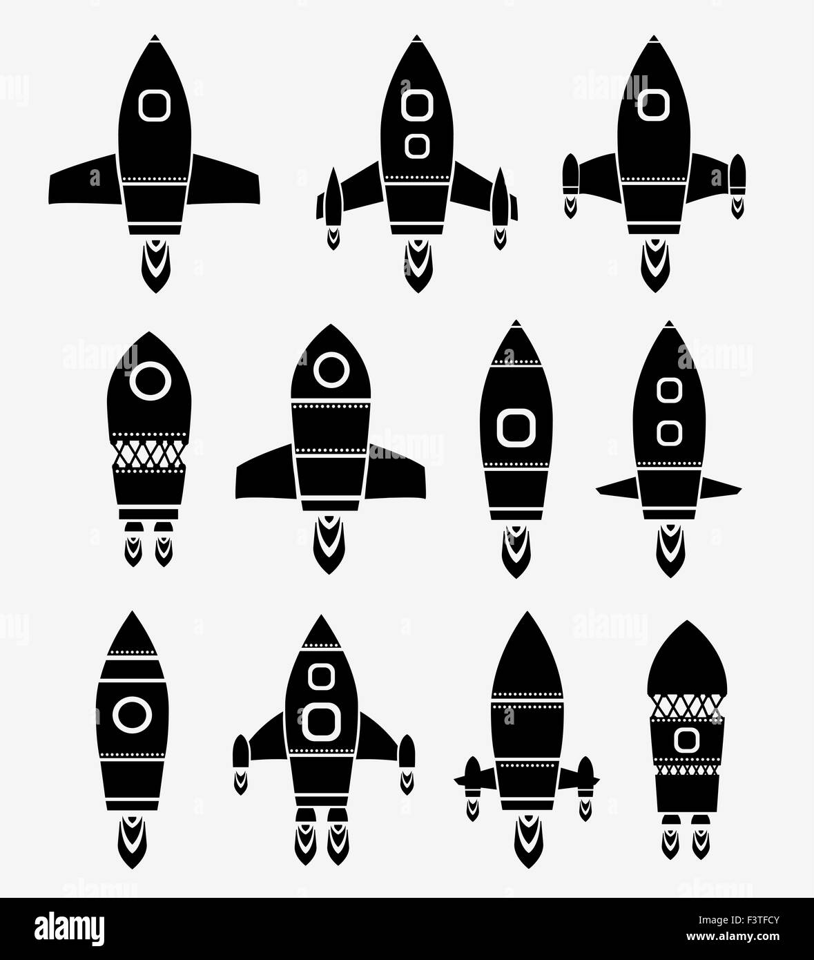 Cartoon rocket ship Black and White Stock Photos & Images - Alamy