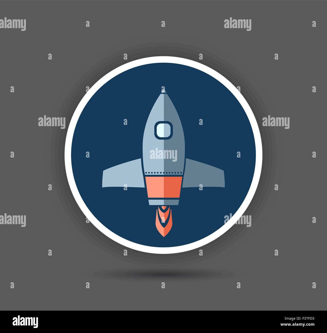 Rocket Space Ship, On Blue Background, Vector Illustration Stock Vector ...