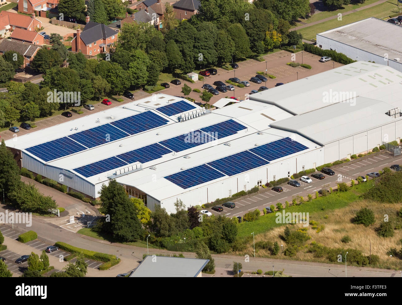 photovoltaic solar panels on factory roof Stock Photo - Alamy