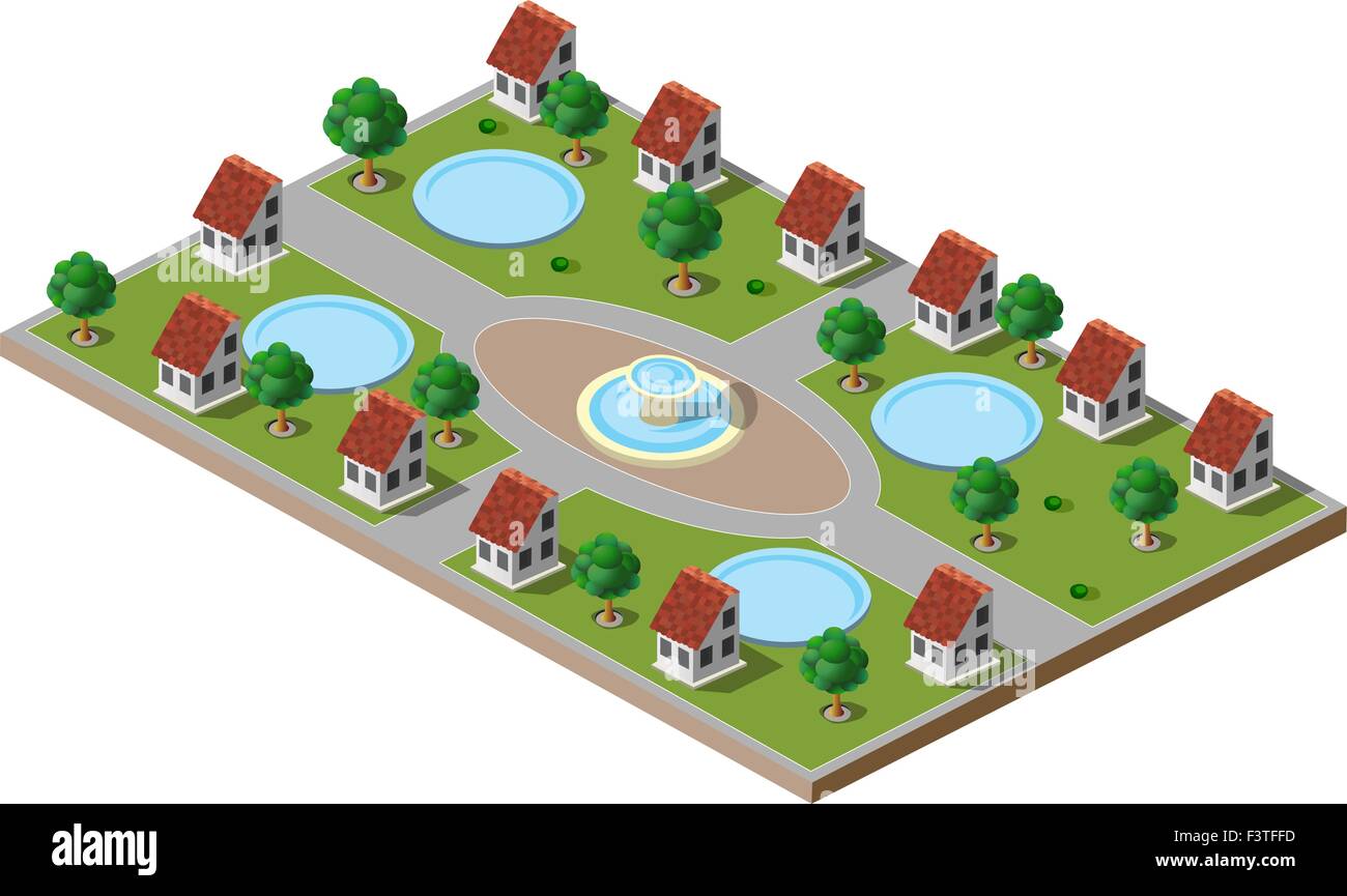 Swimming pool with fountain Stock Vector Images - Alamy
