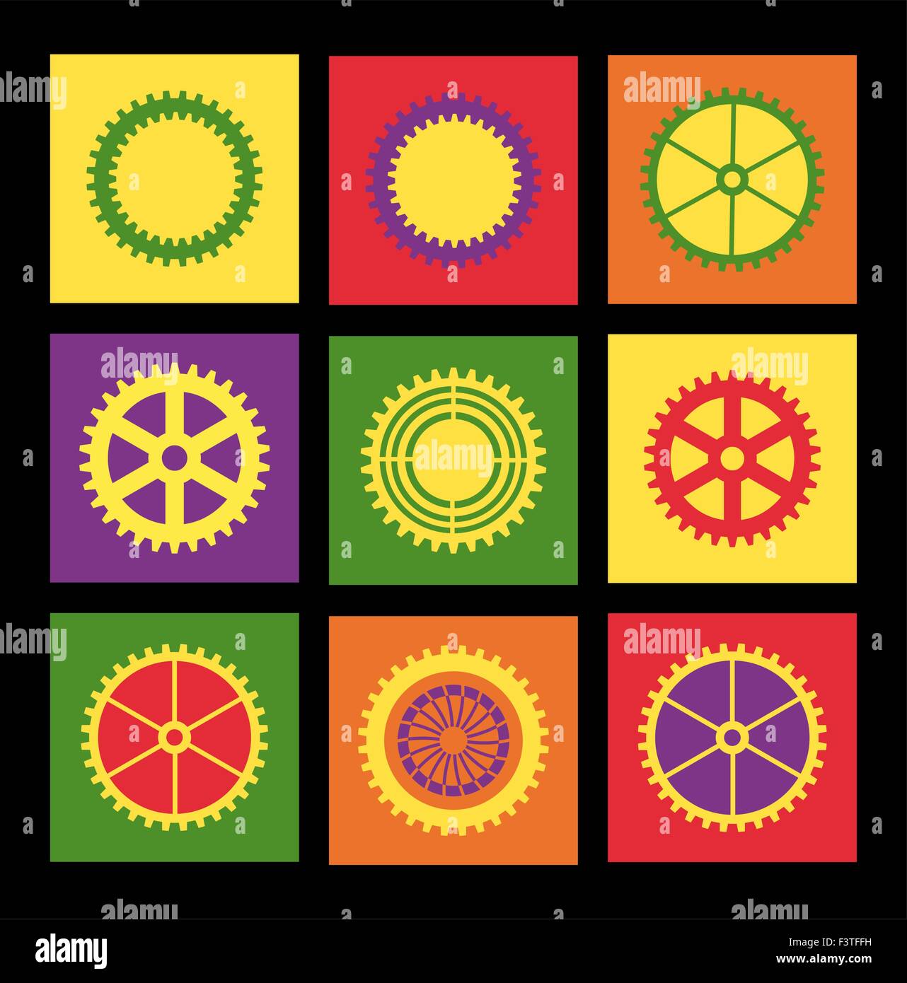 Pop art pattern of repeating objects gears Stock Vector Image & Art - Alamy