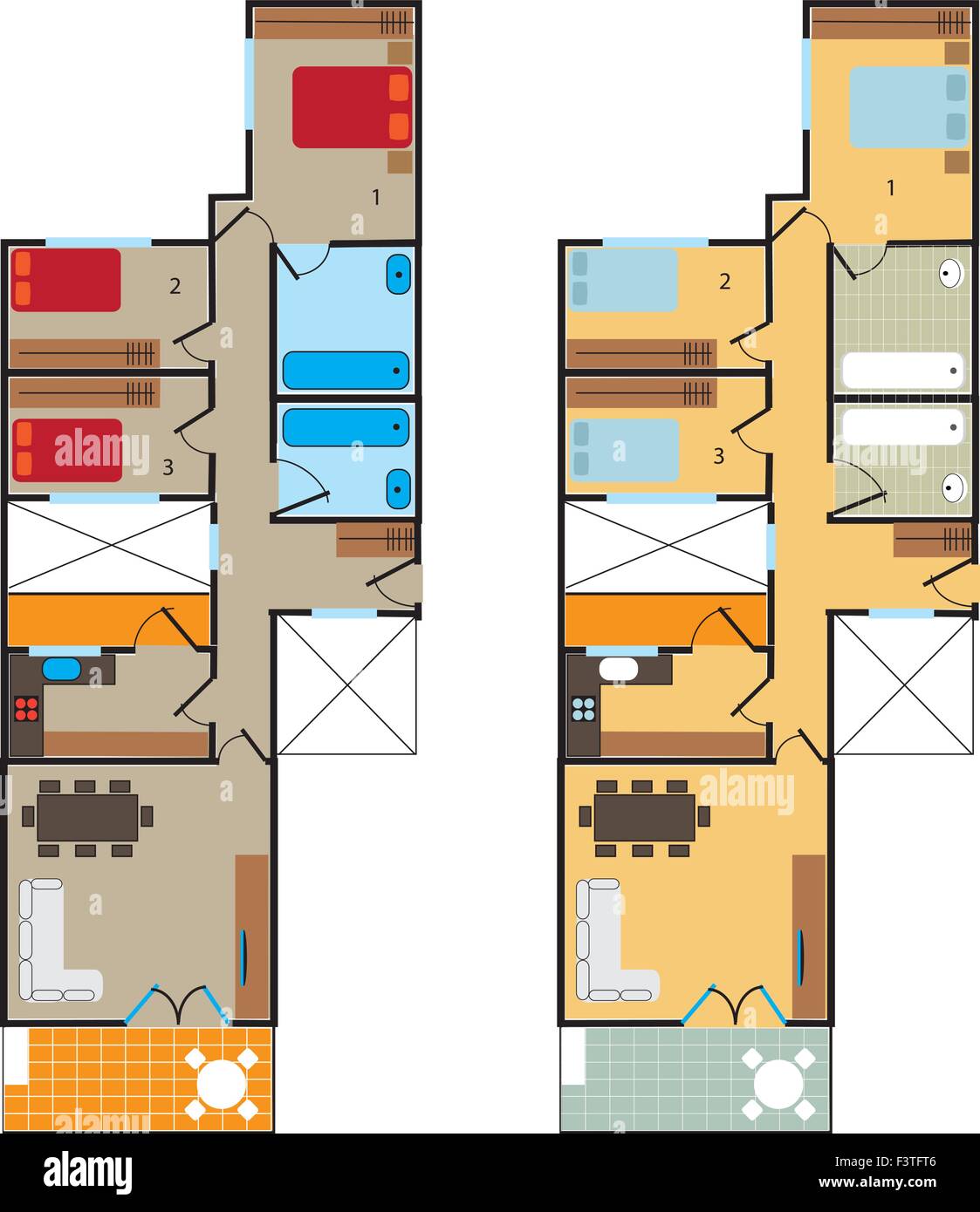 Plan scheme high-rise apartment. For design and creativity. Can be used ...