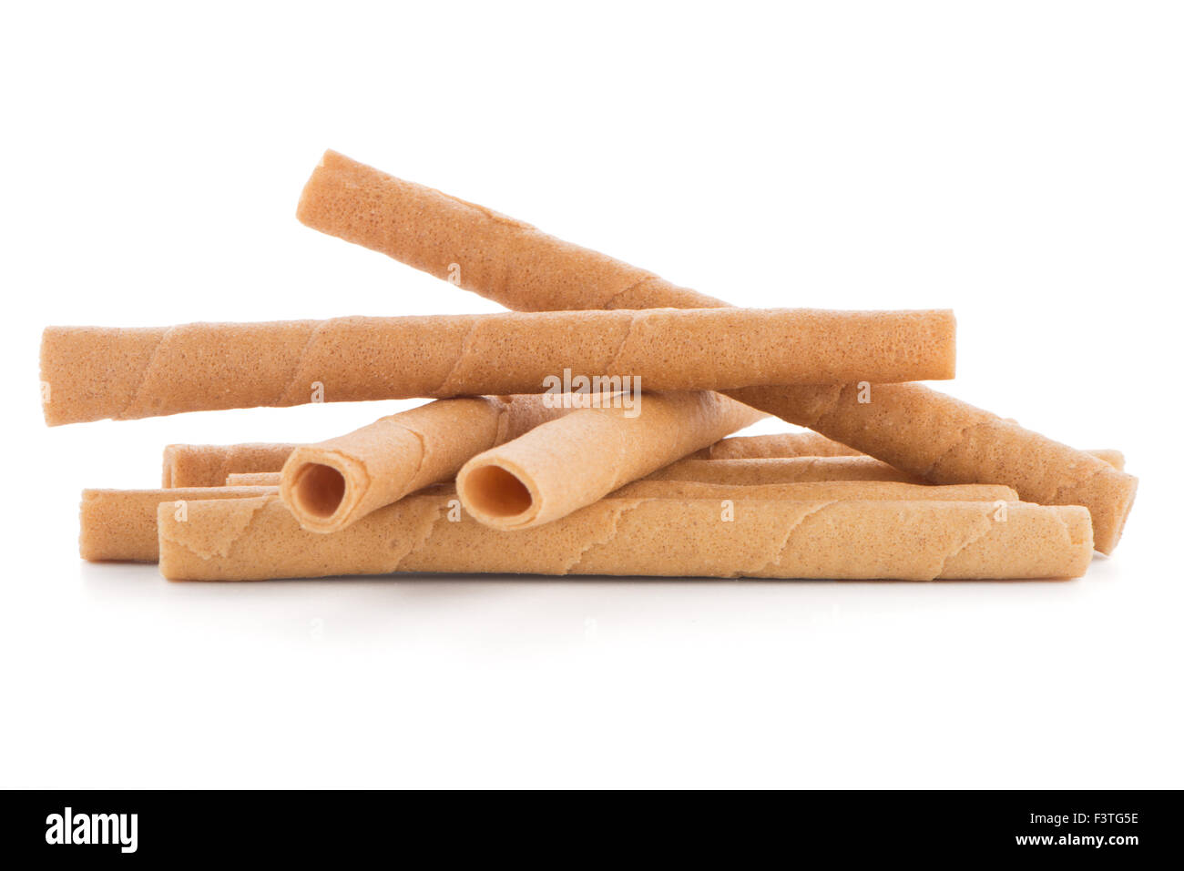Waffer rolls isolated on a white background Stock Photo - Alamy