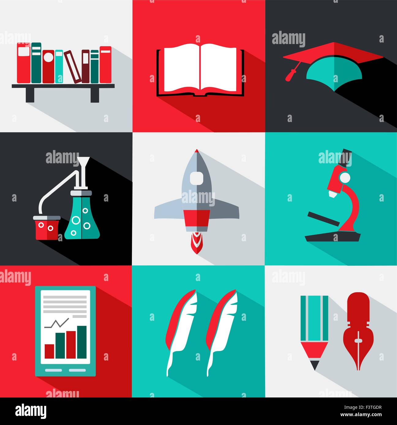 Icons style flat. Various objects and symbols Stock Vector Image & Art ...