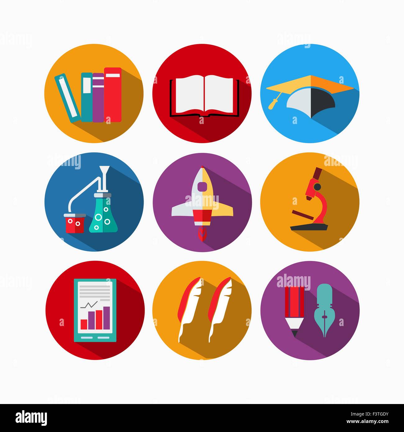 Icons style flat. Various objects and symbols Stock Vector Image & Art ...