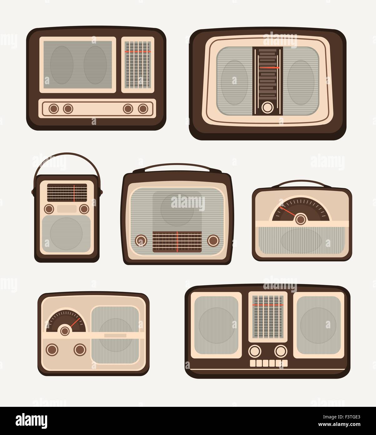 Retro technology over colorful background vector illustration Stock ...