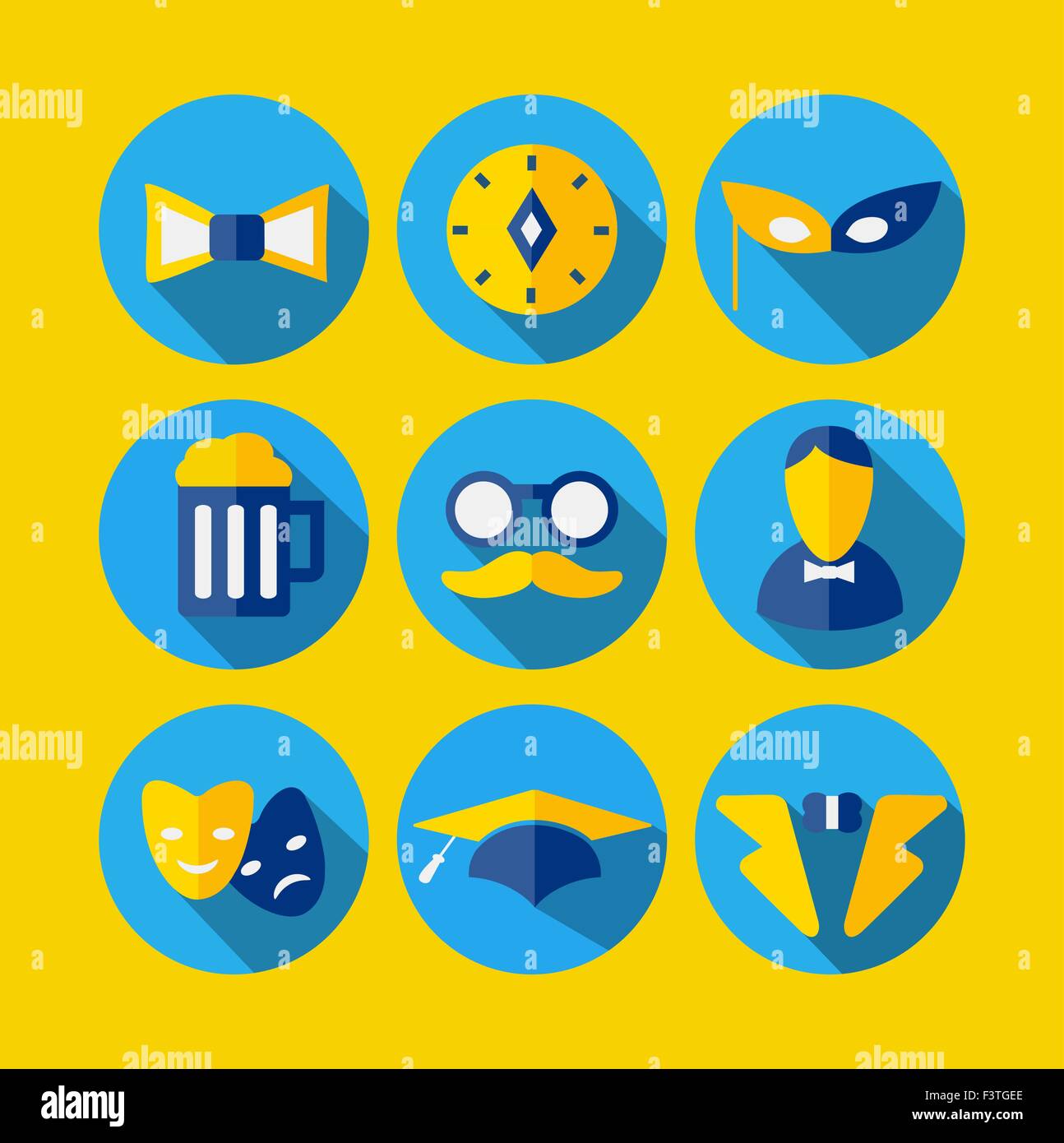 Vector flat birthday invitation hi-res stock photography and images - Alamy