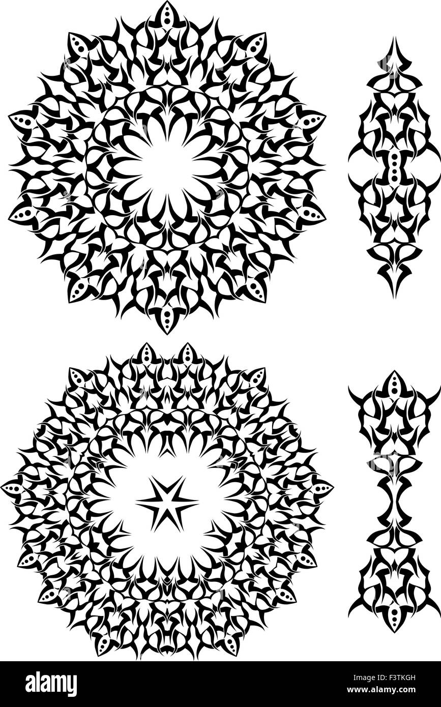 Tribal Tattoo Circular Vector Art Stock Vector Image & Art - Alamy