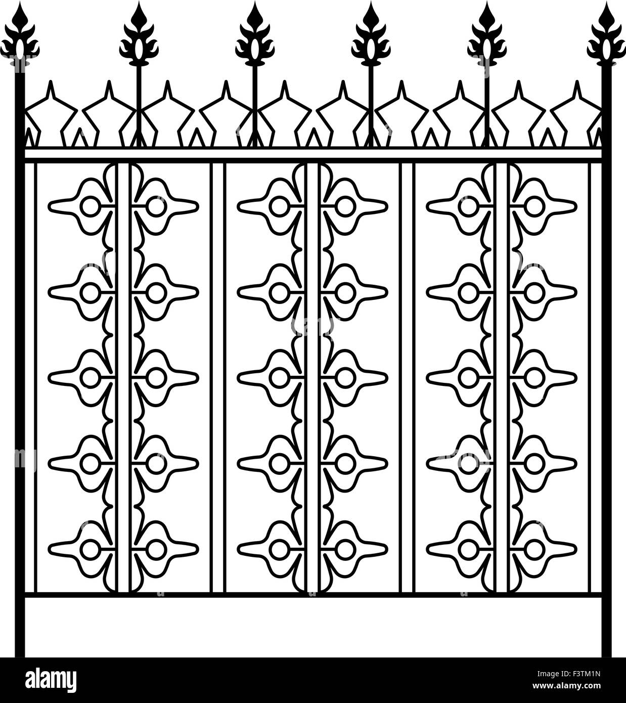 Wrought Iron Gate, Door, Fence, Window, Grill, Railing Design Vector ...