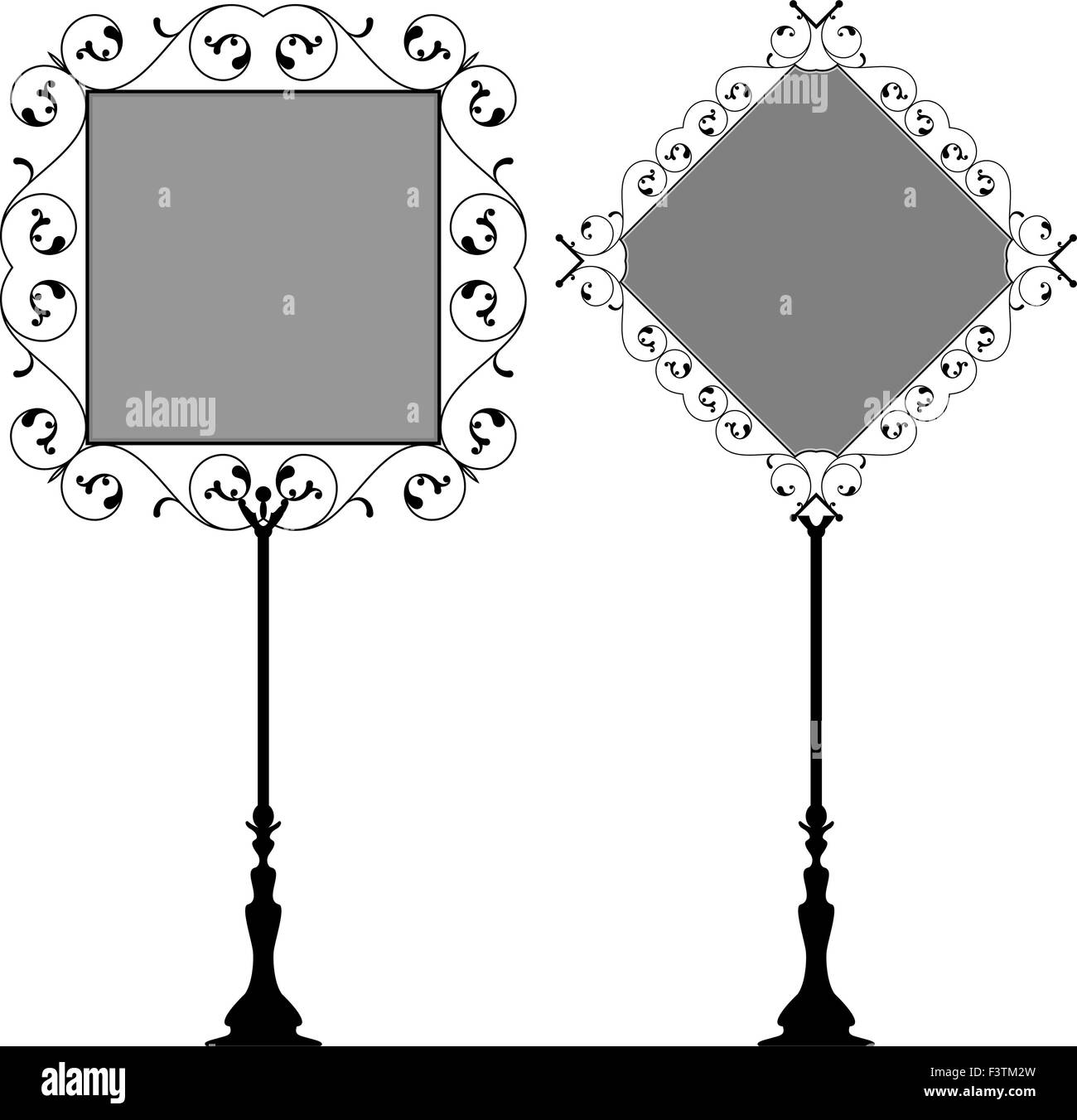 Wrought iron antique shop sign Black and White Stock Photos & Images ...