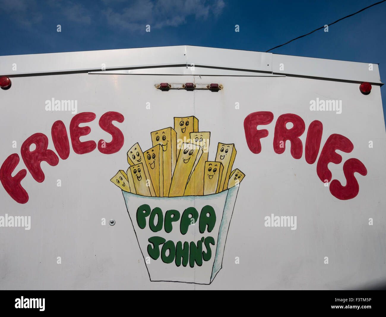 Fries sign in outdoor farmer's market Stock Photo - Alamy