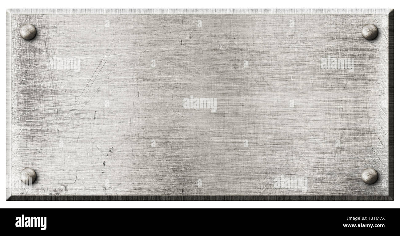 rough steel metal plate with rivets isolated Stock Photo - Alamy