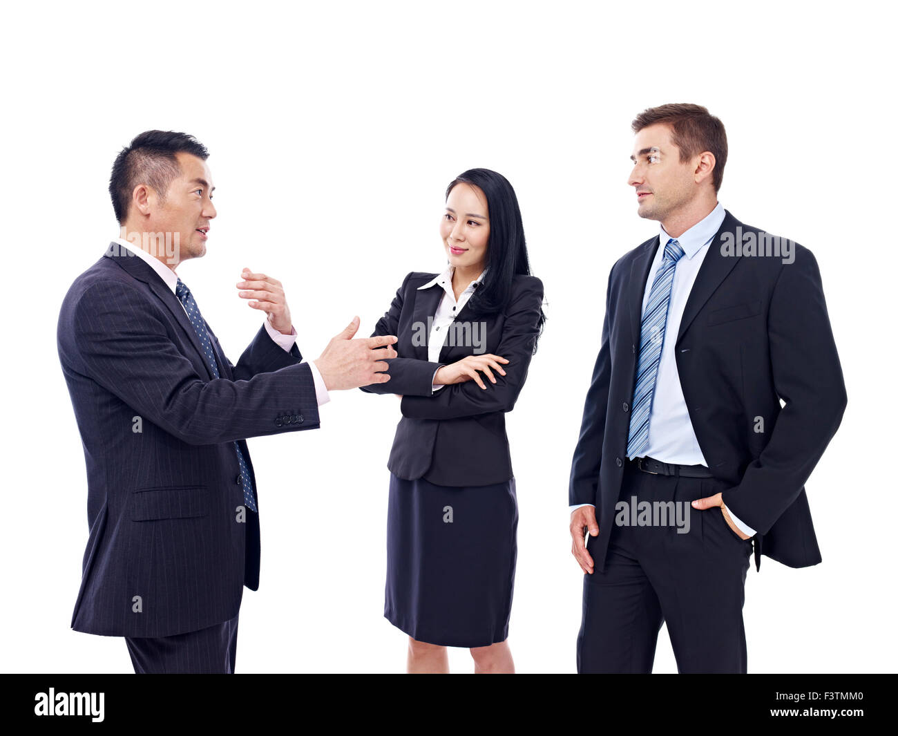 business people standing and talking Stock Photo - Alamy