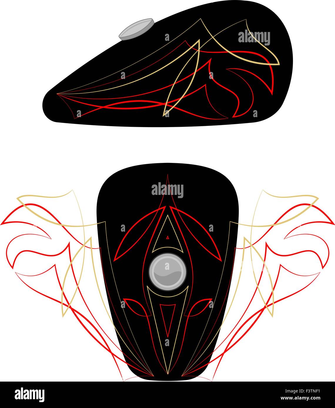 Bike Tank Pinstripe Graphics : Vinyl Ready Vector Art Stock Vector ...
