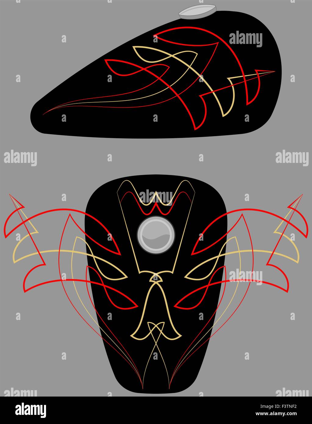 Bike Tank Pinstripe Graphics : Vinyl Ready Vector Art Stock Vector ...