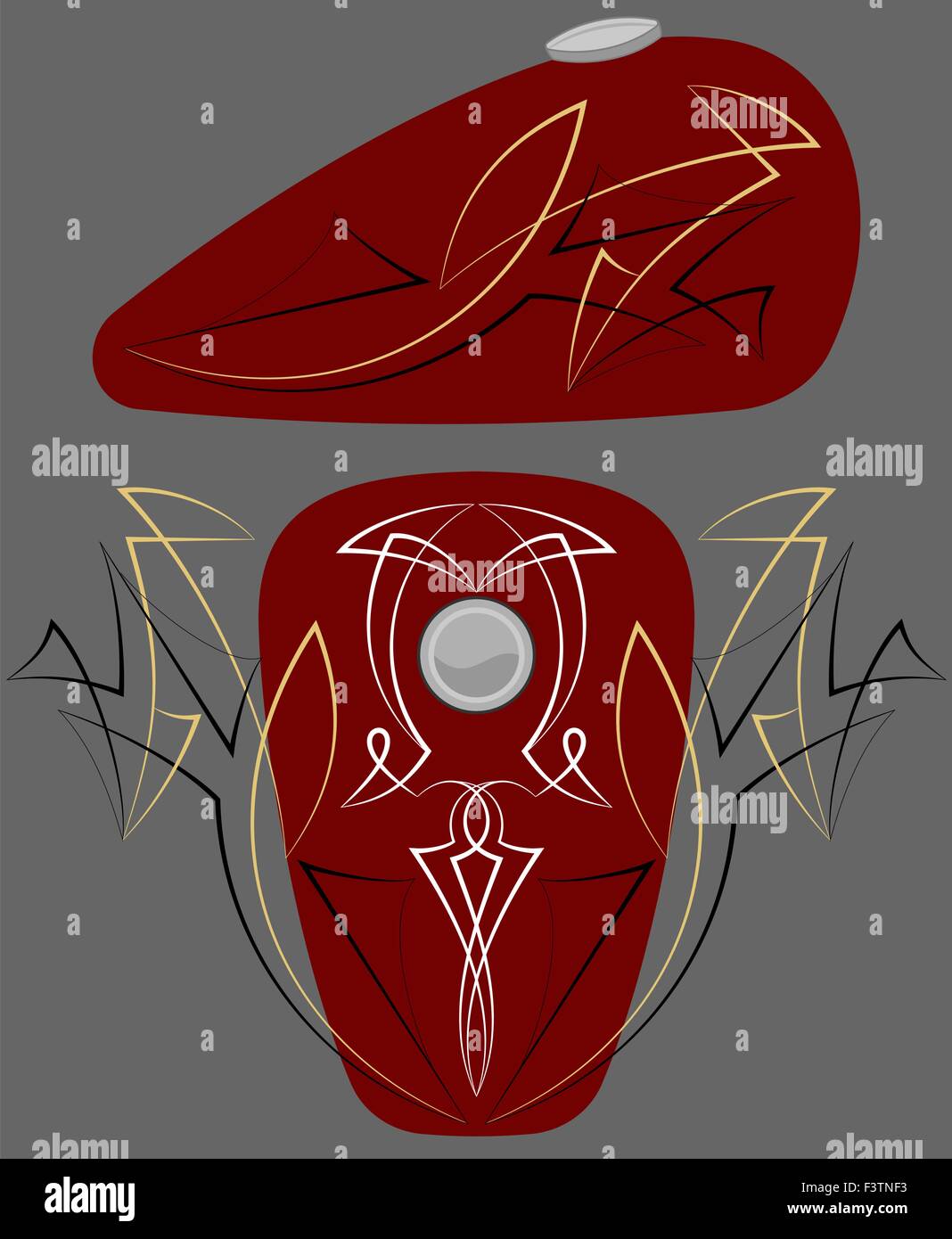 Bike Tank Pinstripe Graphics : Vinyl Ready Vector Art Stock Vector ...