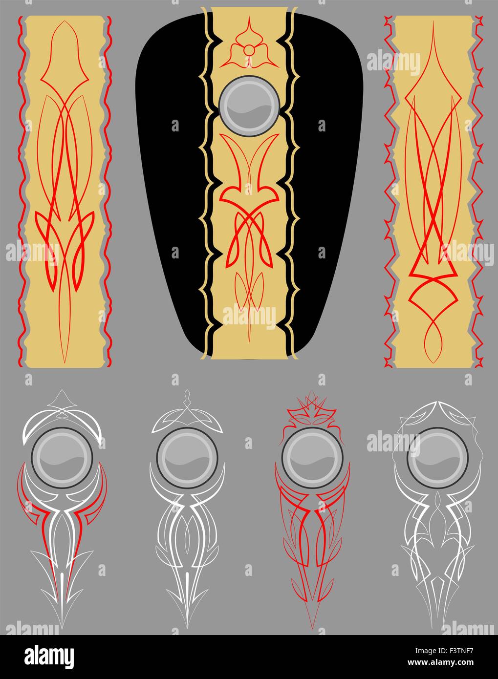 Bike Tank Pinstripe Graphics : Vinyl Ready Vector Art Stock Vector ...