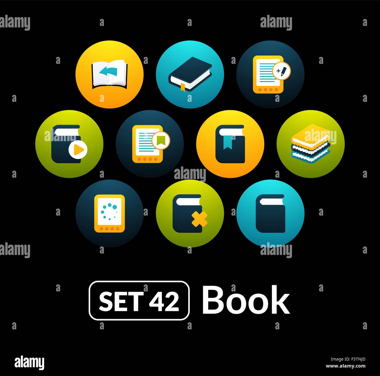 Flat icons vector set 42 - book collection Stock Vector Image & Art - Alamy