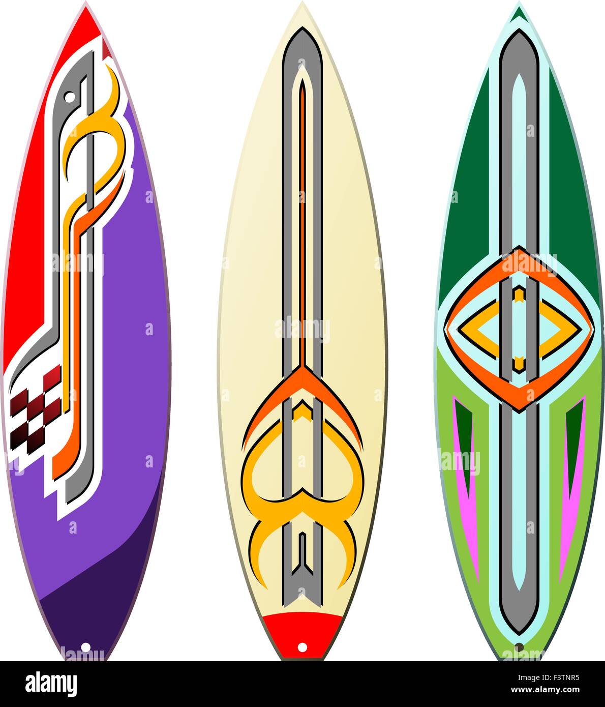 Surf Board Graphics, Stripe : Vinyl Ready Vector Art Stock Vector Image ...