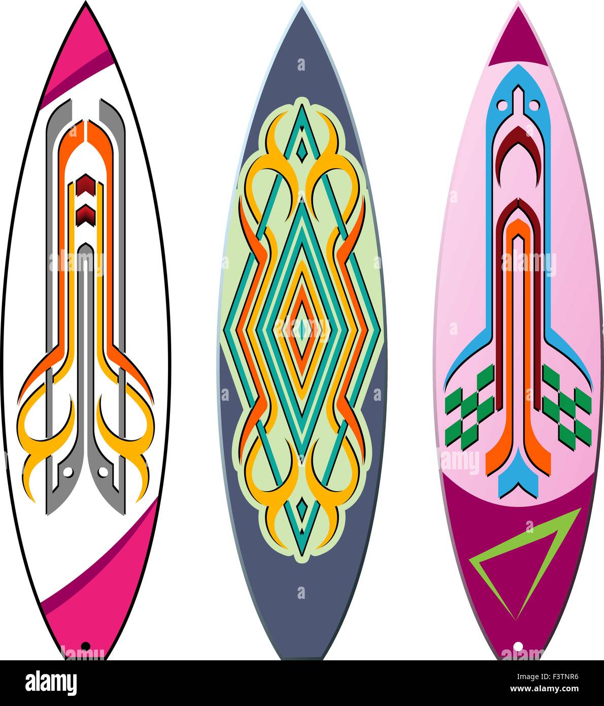 Surf Board Graphics, Stripe : Vinyl Ready Vector Art Stock Vector Image ...