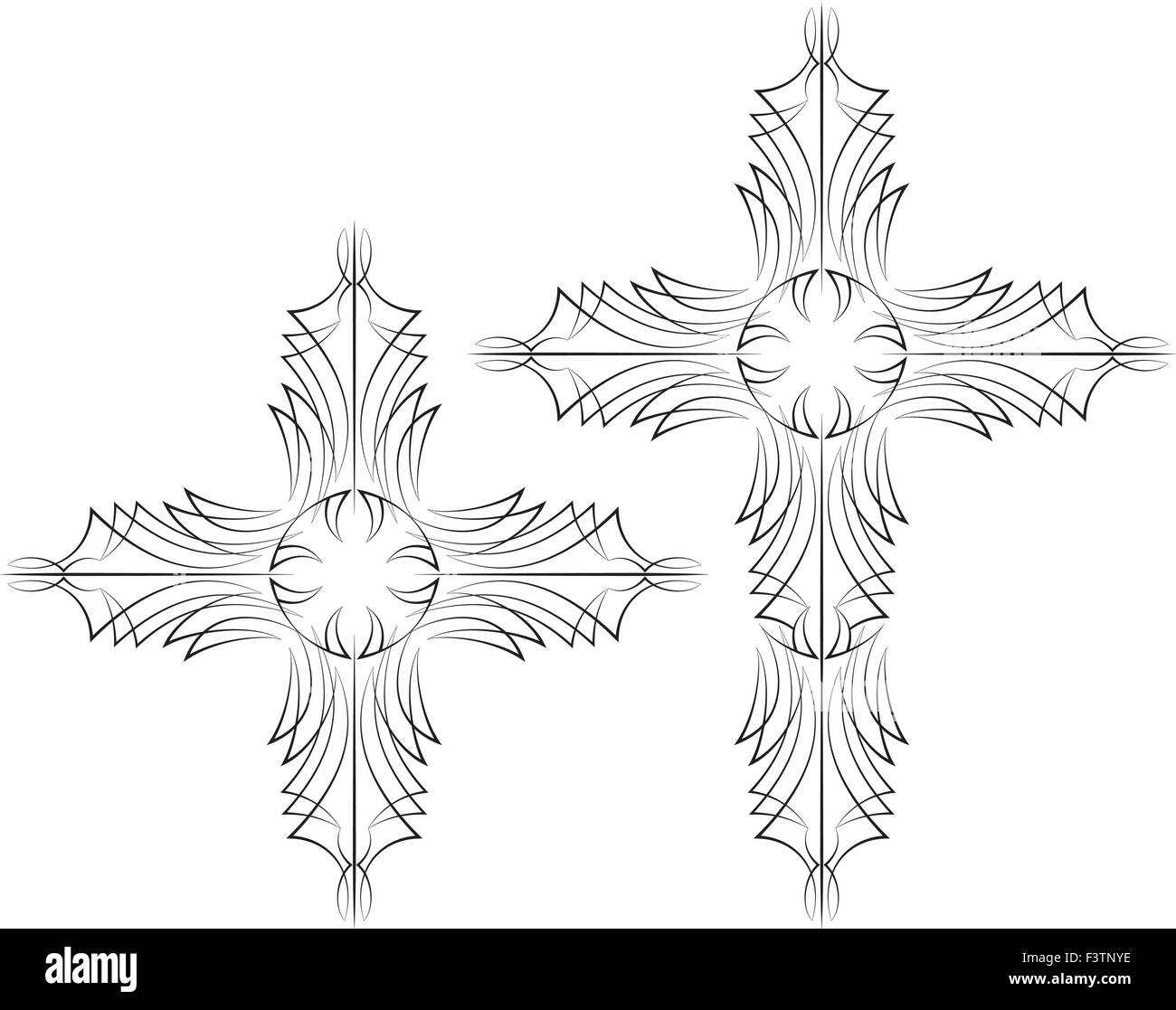 Pinstripe Christian Cross : Vinyl Ready Vector Art Stock Vector Image ...