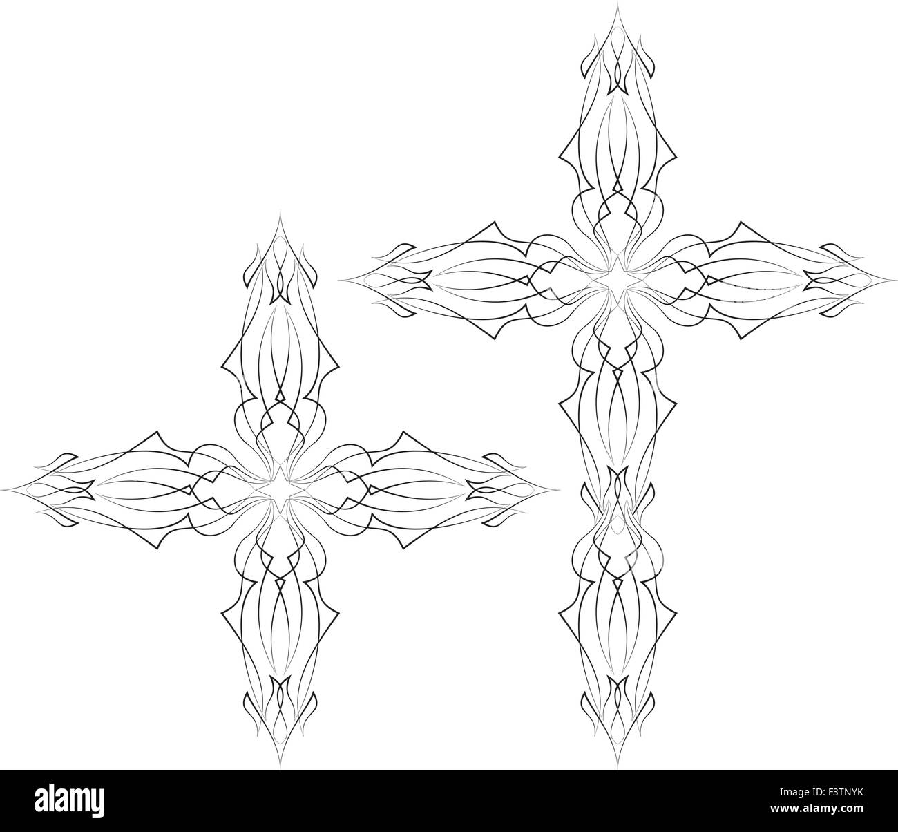 Pinstripe Christian Cross : Vinyl Ready Vector Art Stock Vector Image ...