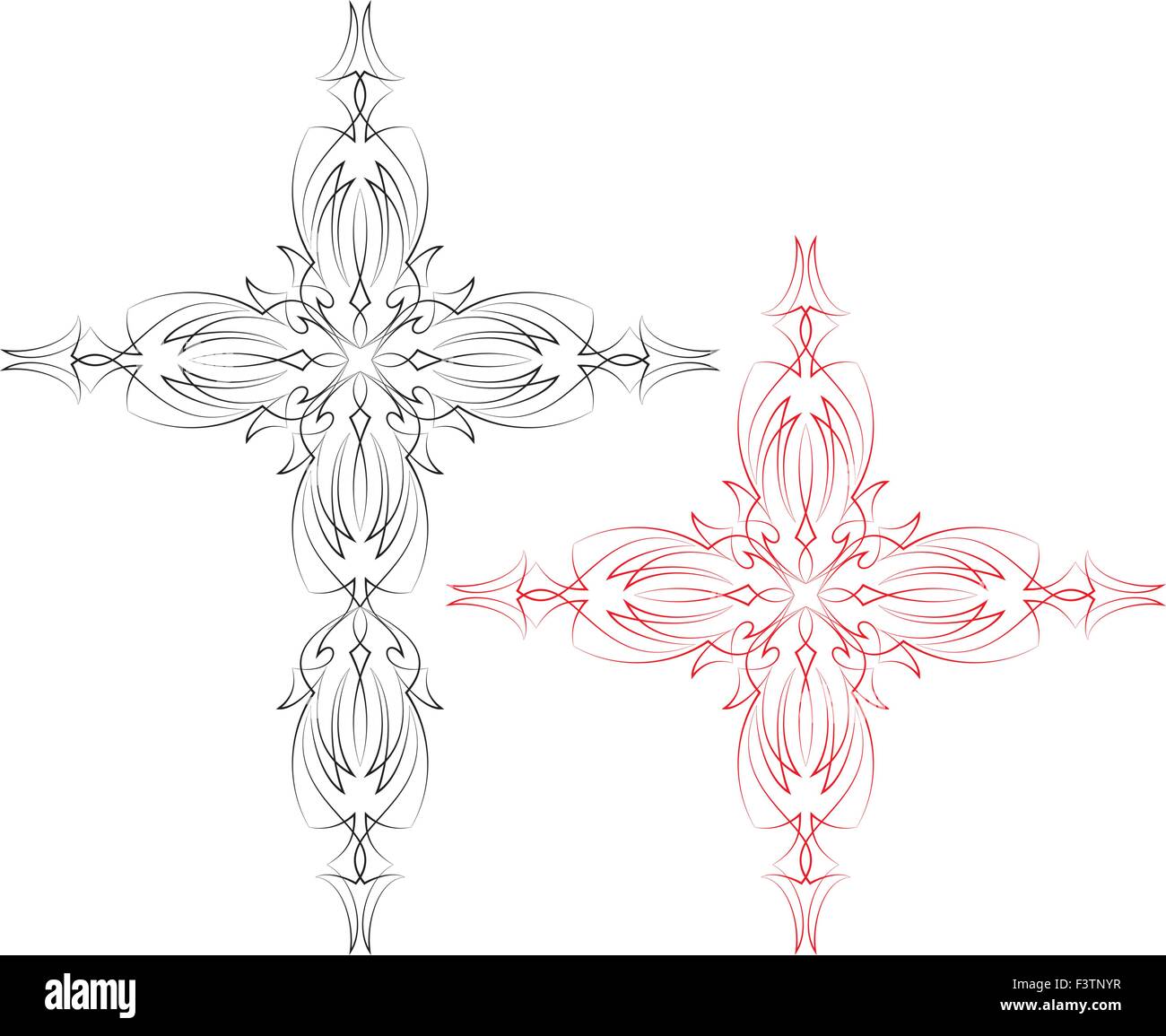 Pinstripe Christian Cross : Vinyl Ready Vector Art Stock Vector Image ...