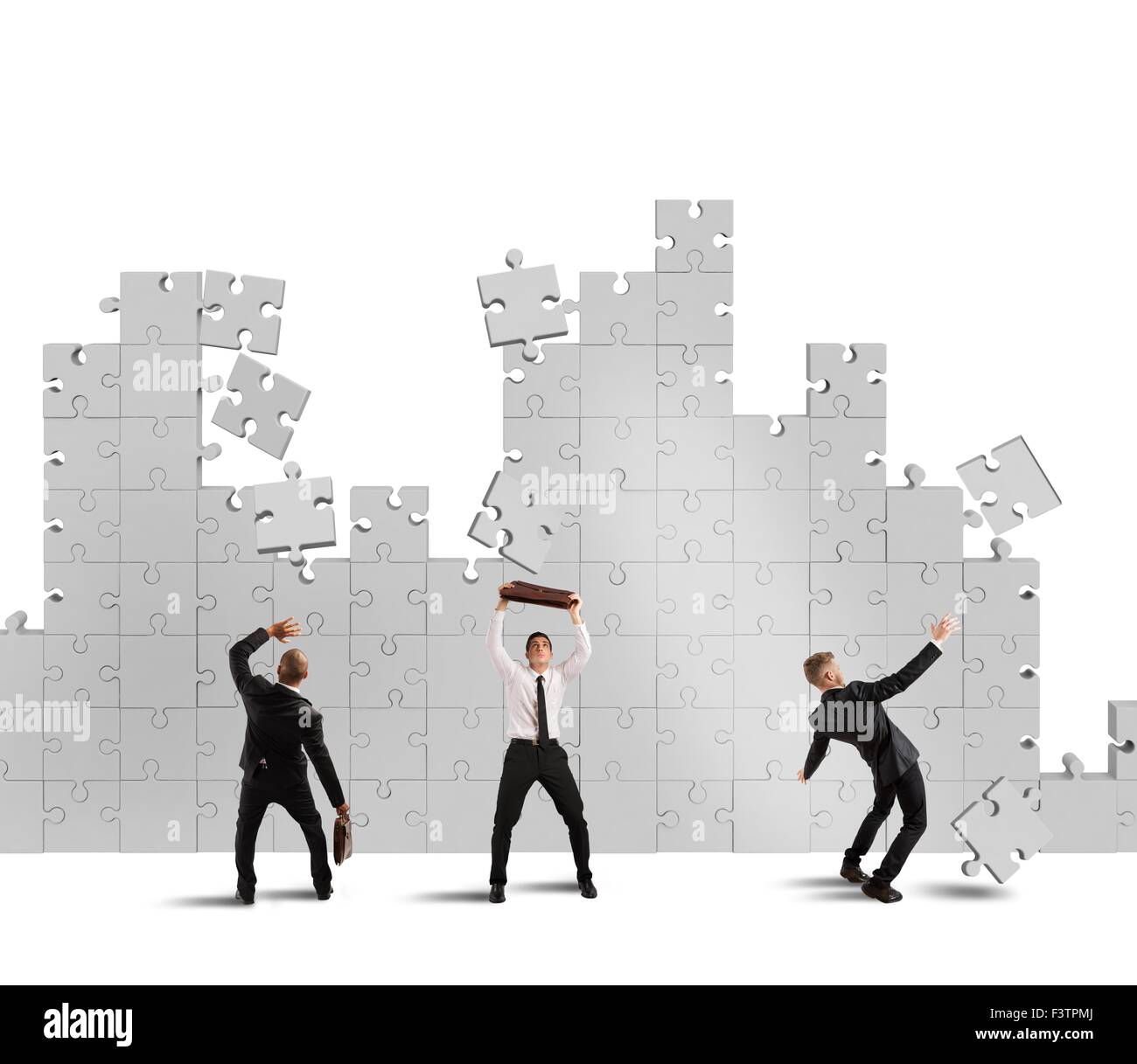 Puzzle fall and failure Stock Photo - Alamy