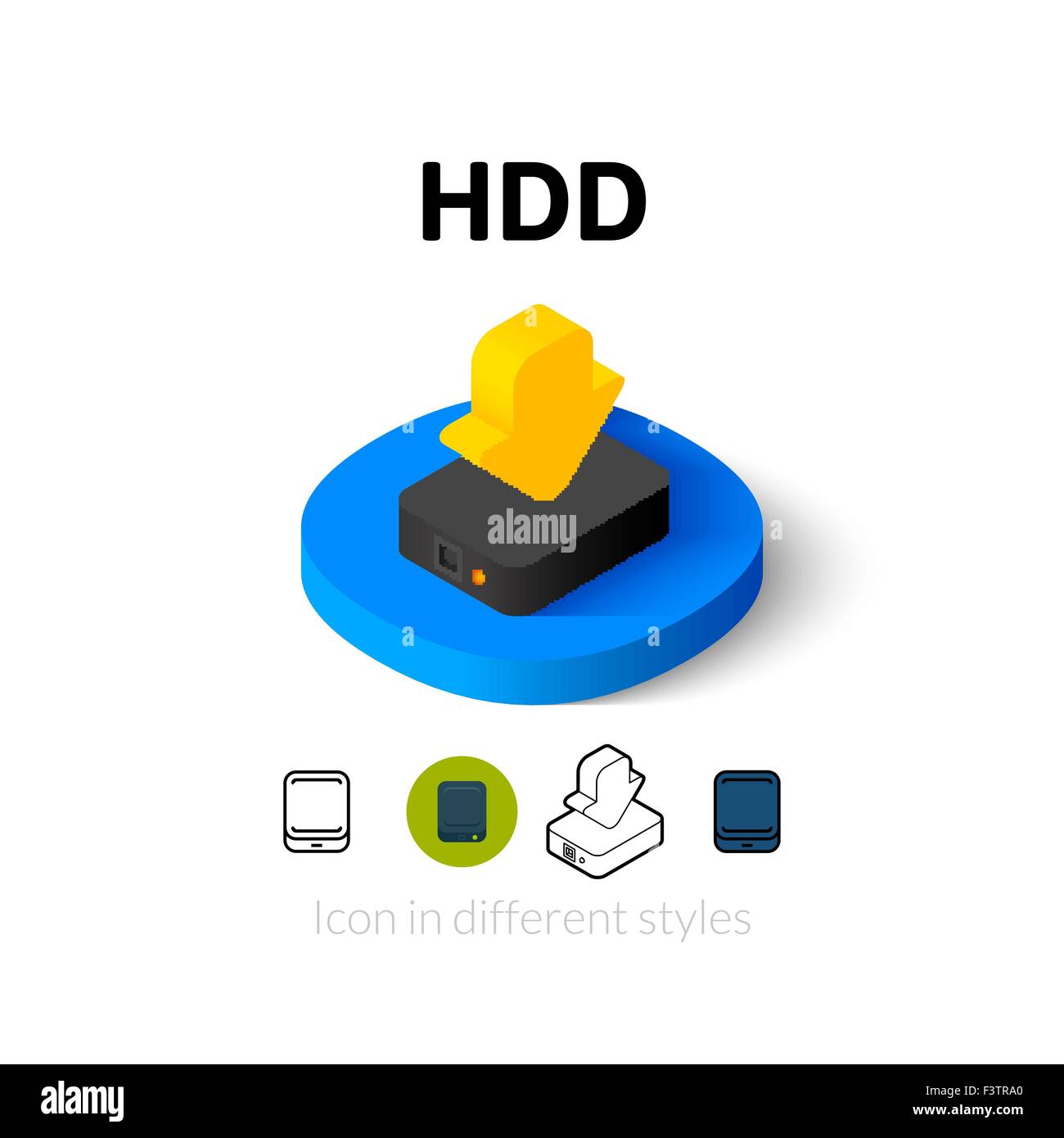 HDD icon in different style Stock Vector Image & Art - Alamy