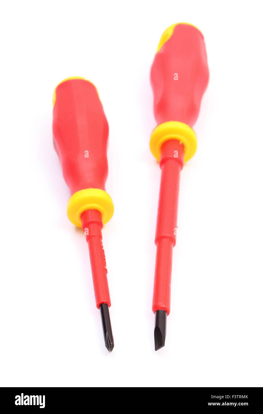 Electrical screwdrivers isolated on white background, work tools for ...