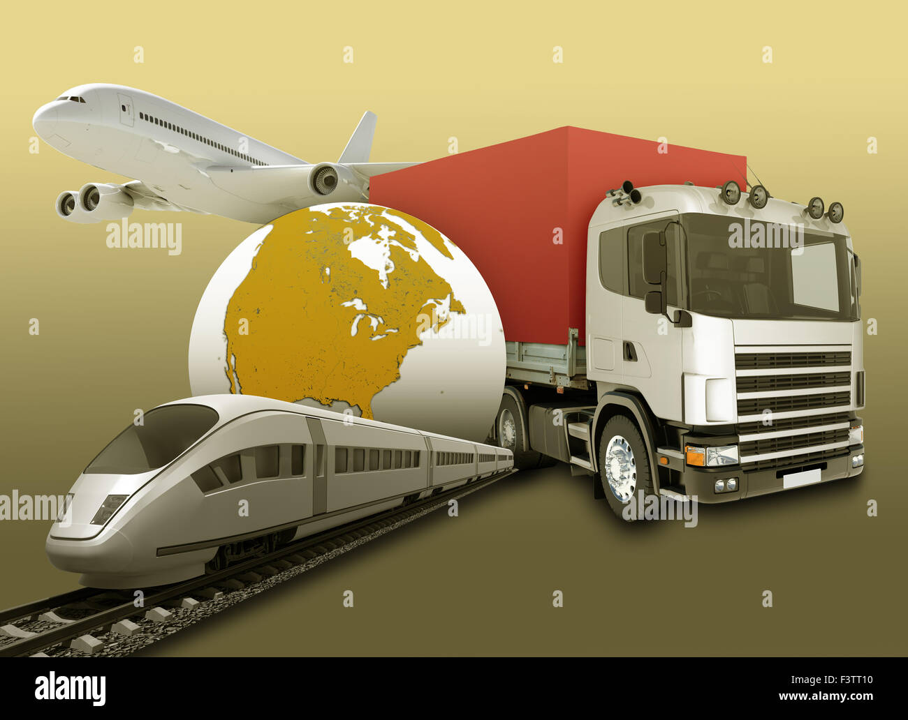 Transport with earth and railway Stock Photo - Alamy