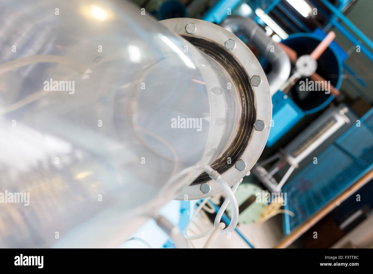 Big plastic tube in a student laboratory in an European technical ...