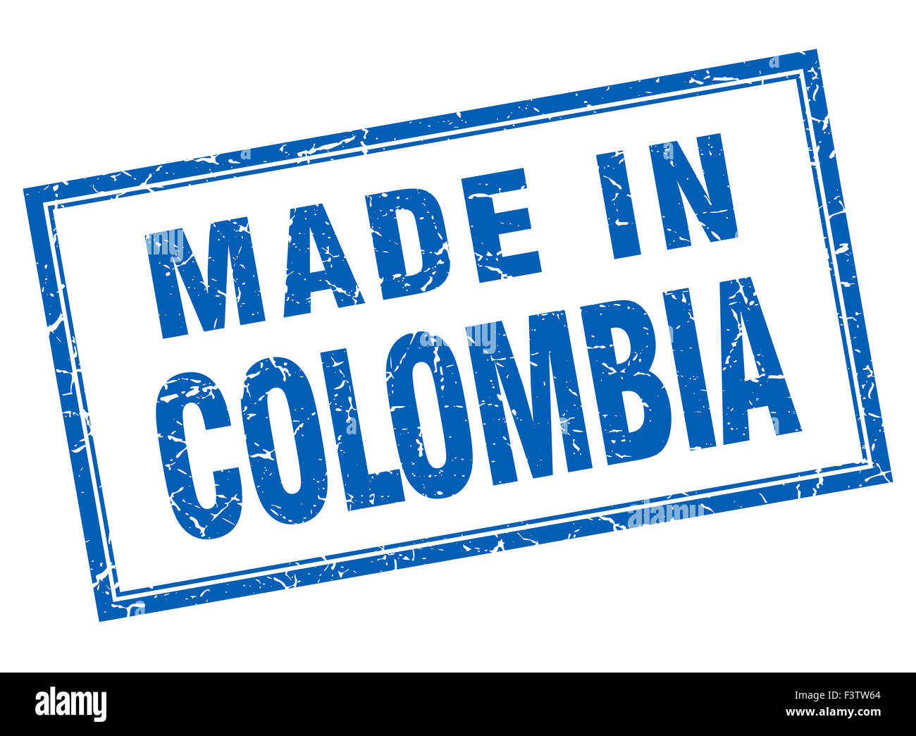 Colombia blue square grunge made in stamp Stock Photo - Alamy